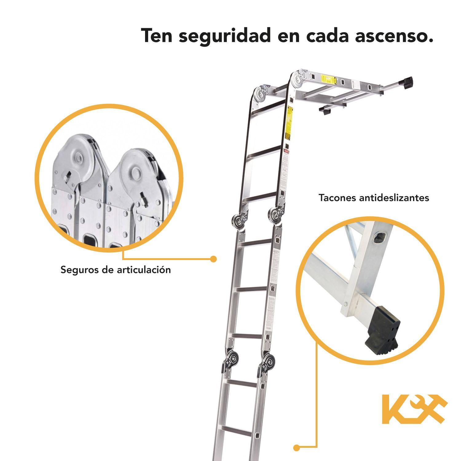 Escalera Multiposiciones De Aluminio 4.5 Metros 16 Peldaños – Somos Reyes