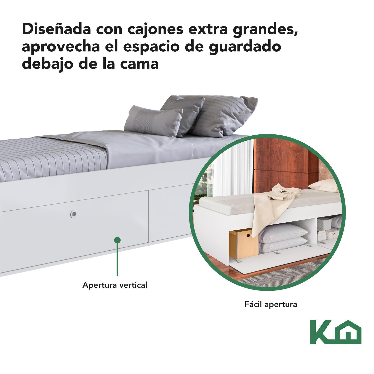 Base Cama Individual Con Cajones KingsHouse Recamara - Somos Reyes