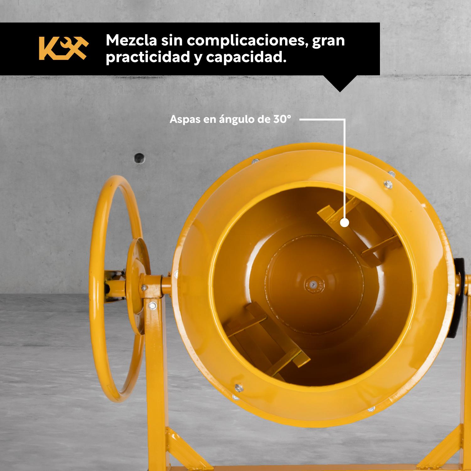 Revolvedora Eléctrica De Concreto Cemento 140L 1HP 1/2 Saco - Somos Reyes