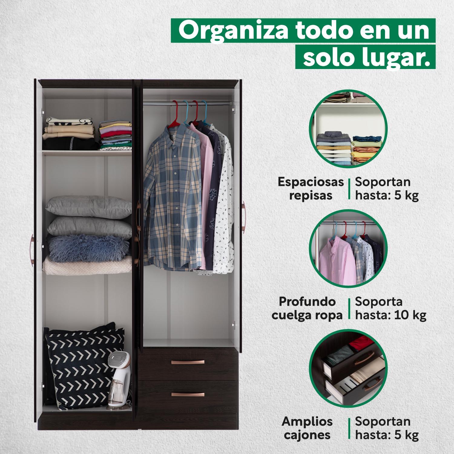 Ropero Guardaropa Armario Moderno Con 4 Puertas Y 2 Cajones - Somos Reyes